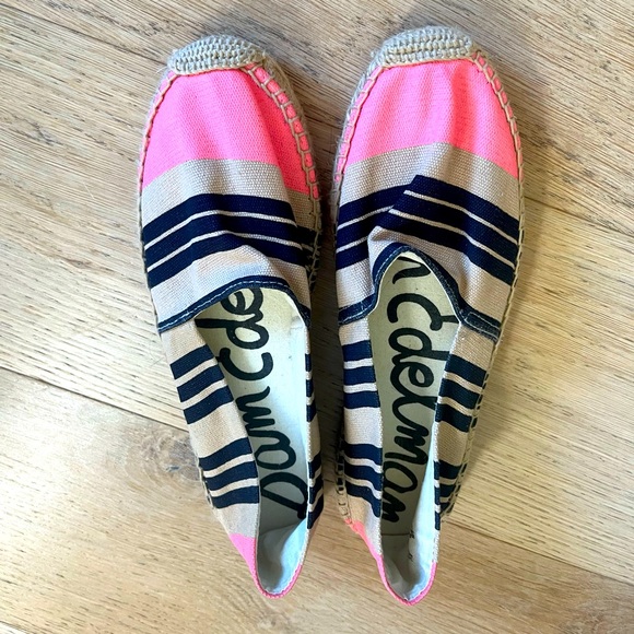 Sam Edelman | Shoes | Sam Edelman Striped Espadrille With Neon Pink ...